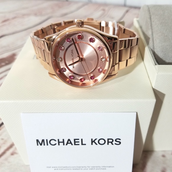 Michael Kors | Accessories | Nwt Michael Kors Colette Rose Gold Watch ...